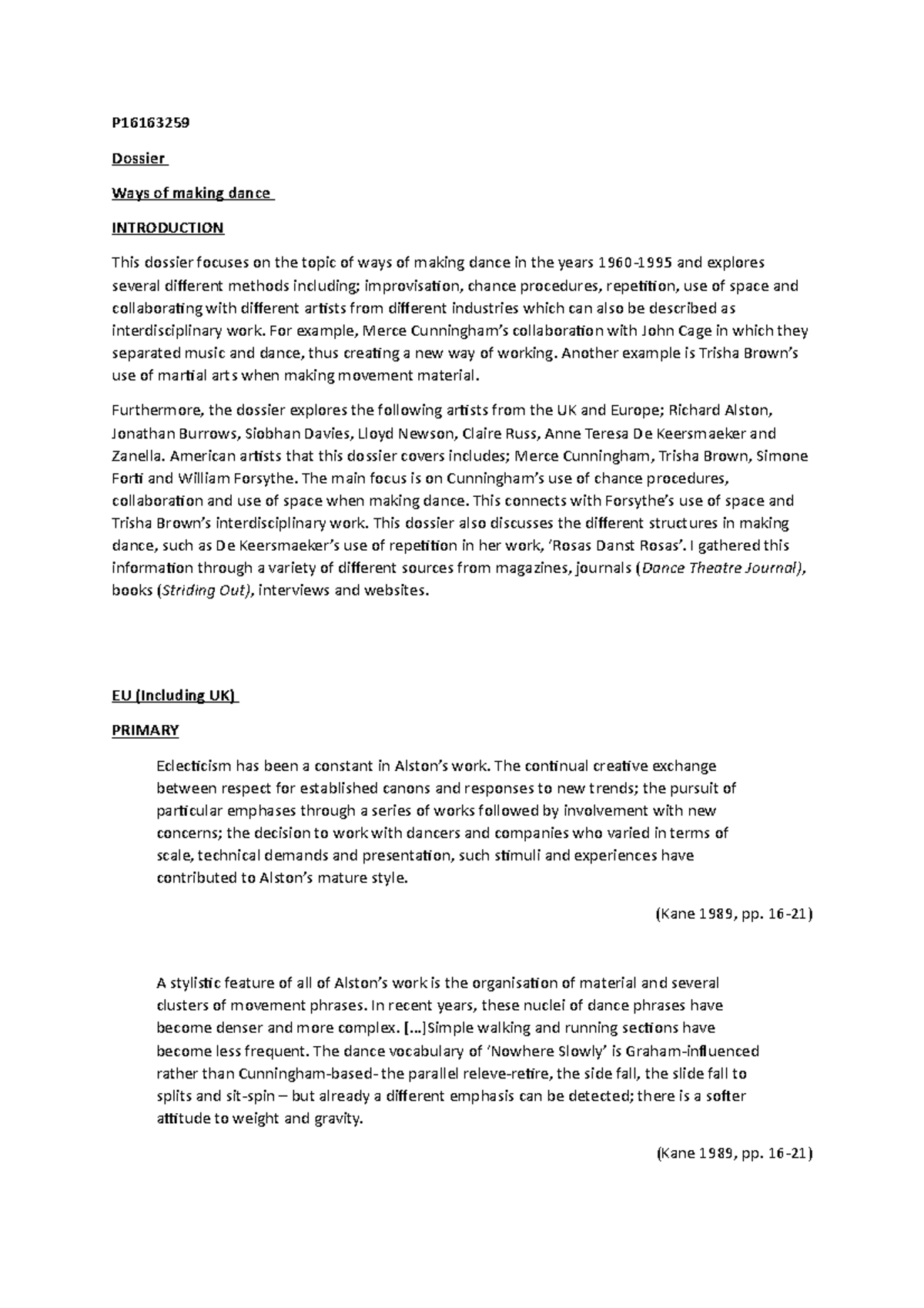 Dossier - Ways of Making Dance - P Dossier Ways of making dance ...