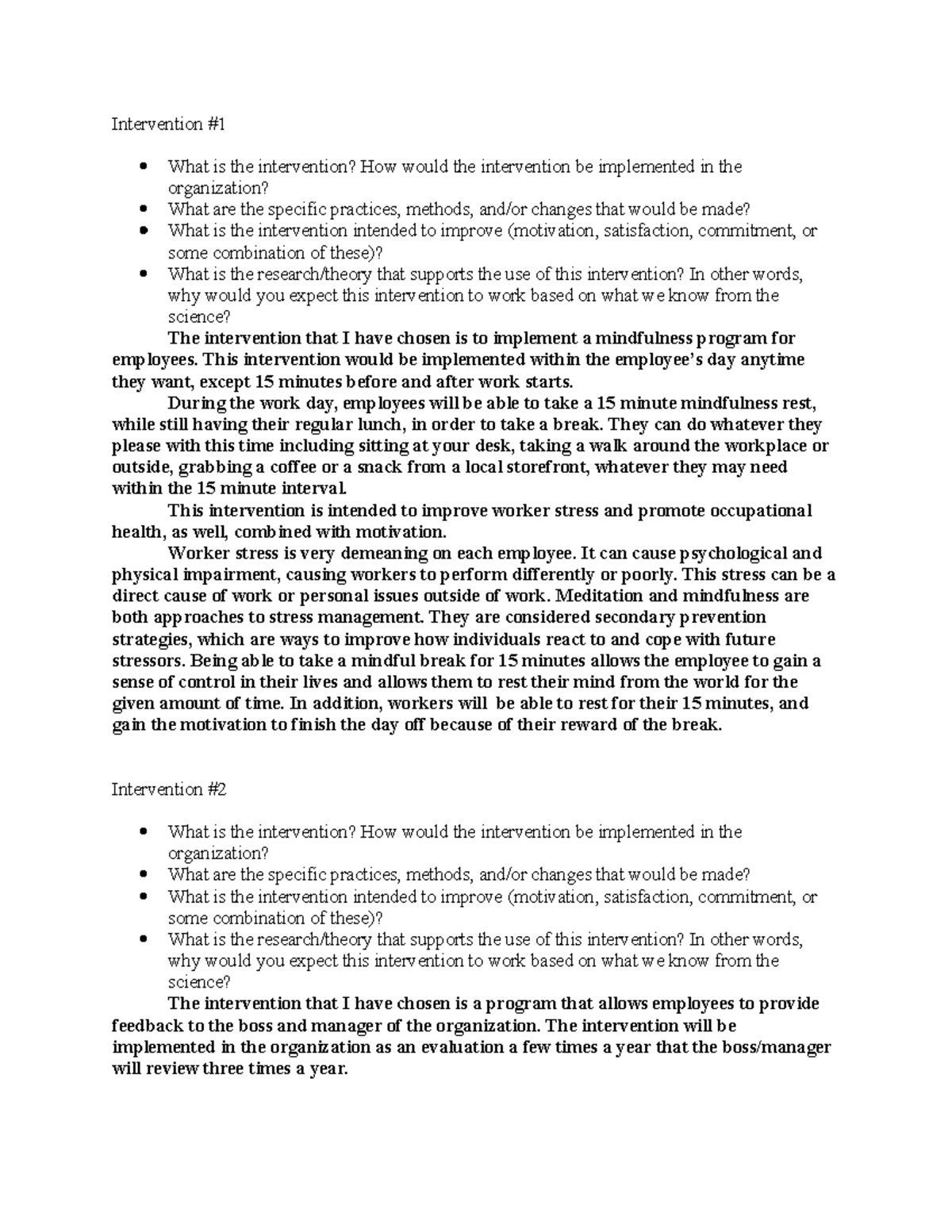 Application Assignment 4 - Intervention # What is the intervention? How ...