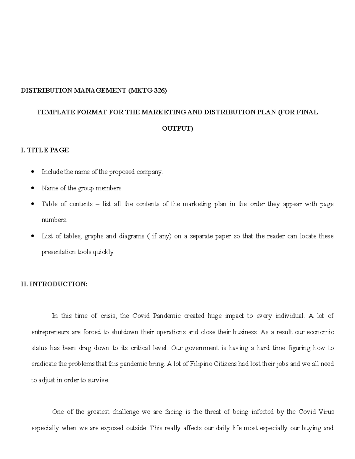 Distribution Finals FOR EDIT - DISTRIBUTION MANAGEMENT (MKTG 326 ...