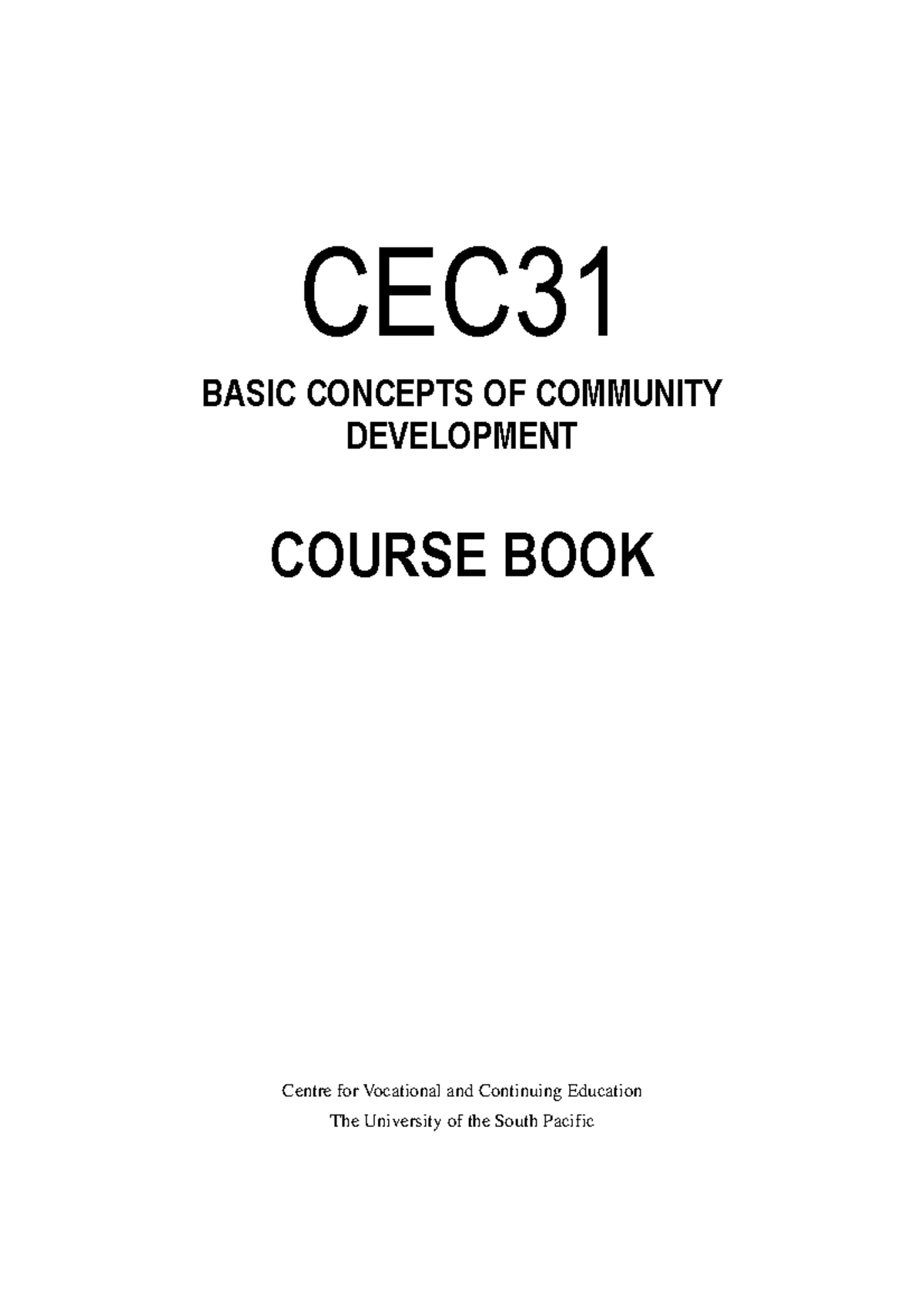 1 - Community Development - CEC BASIC CONCEPTS OF COMMUNITY DEVELOPMENT ...