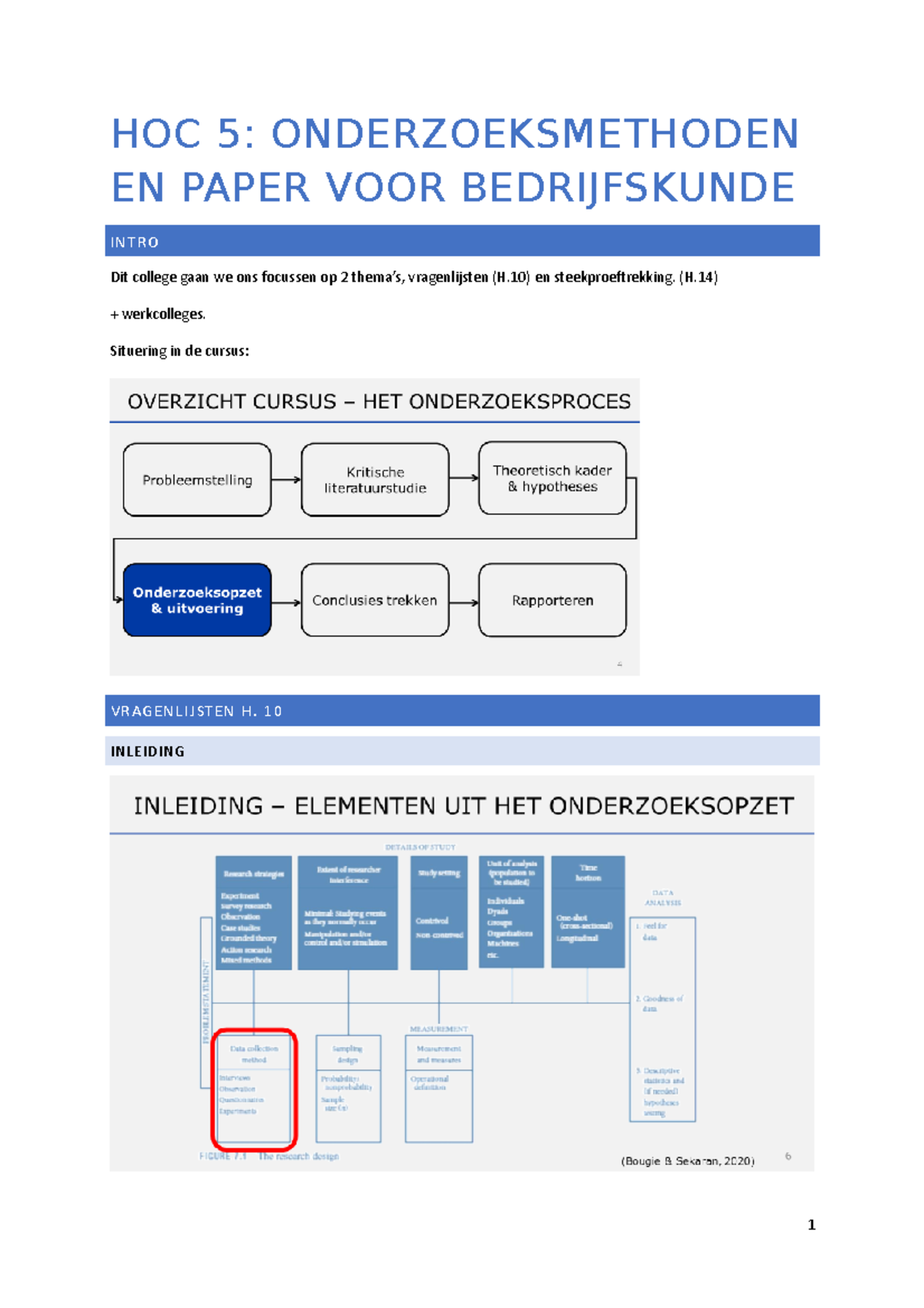 Onderzoeksmethoden en paper les 5 - HOC 5: ONDERZOEKSMETHODEN EN PAPER ...