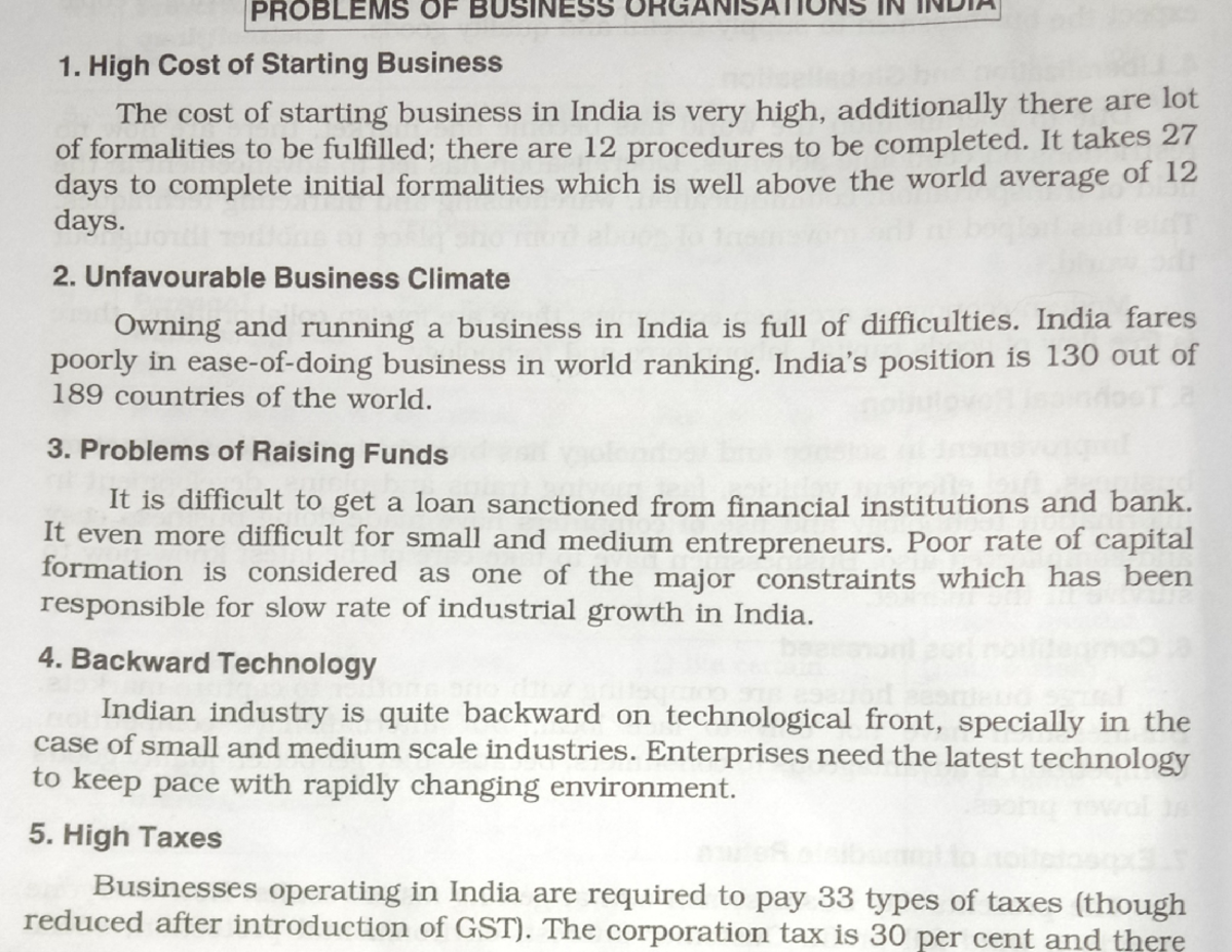 Problems of business organisations in india - Bachelor of Commerce ...