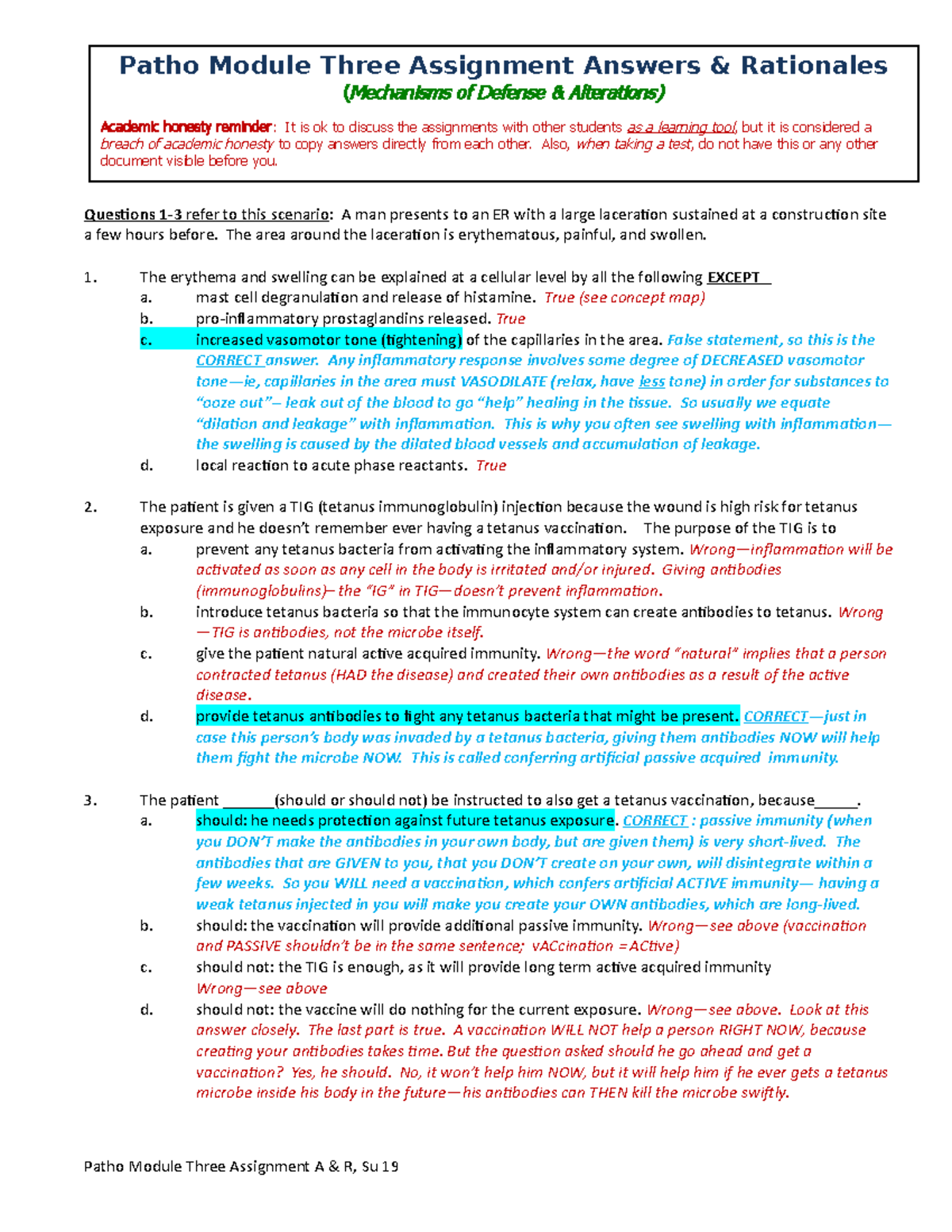 Patho Module Three Assignment A & R Chapter 5, 6, and maybe 7 - NURS 3366 - UT Arlington - Studocu
