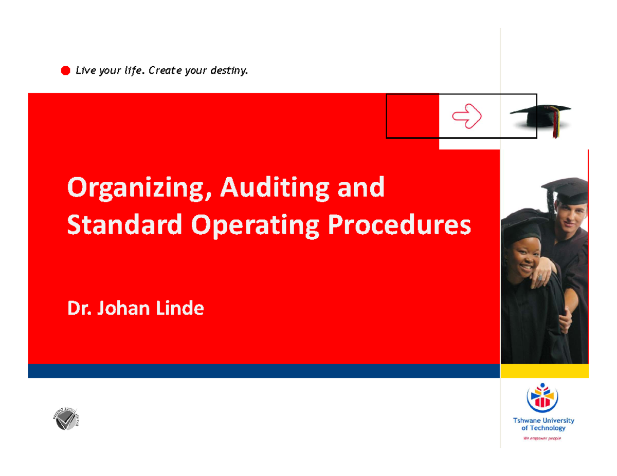 Learning Unit 7 Organizing, Auditing and Standard Learning Unit 7 ...