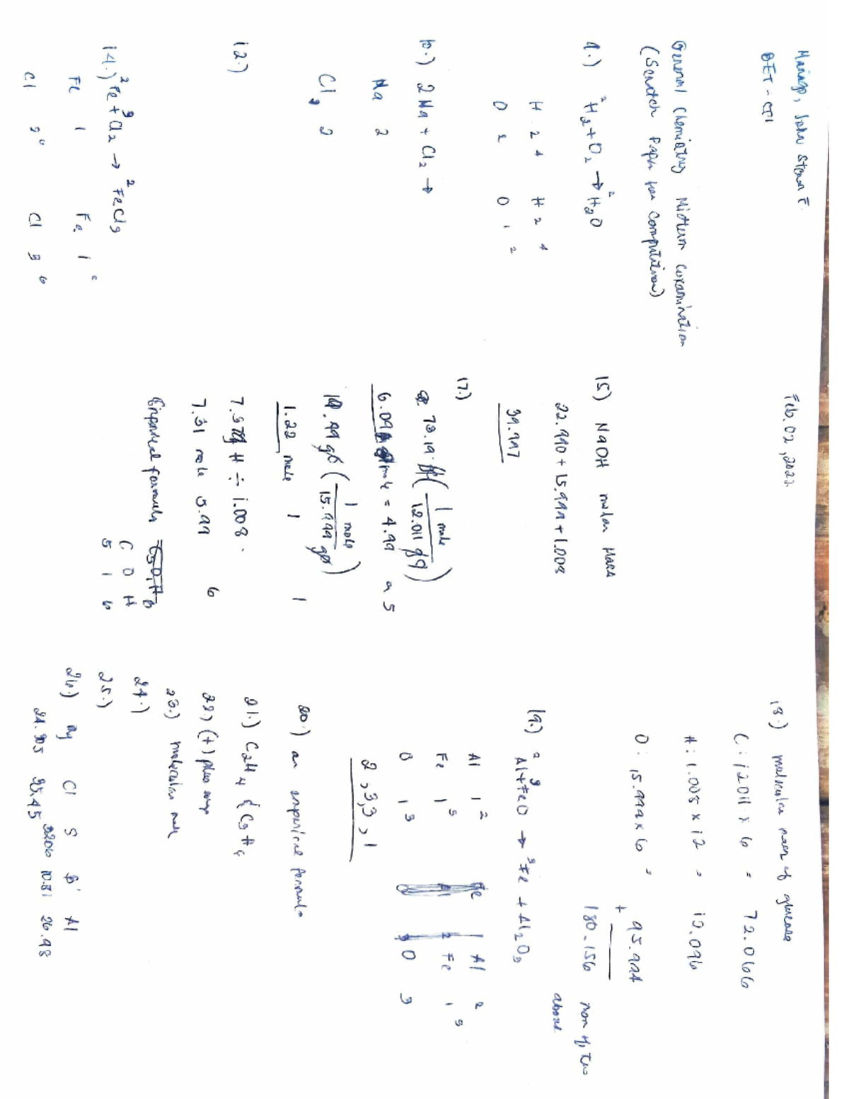 General Chemistry Final Exam 02-02-2022(Mañago) - Studocu