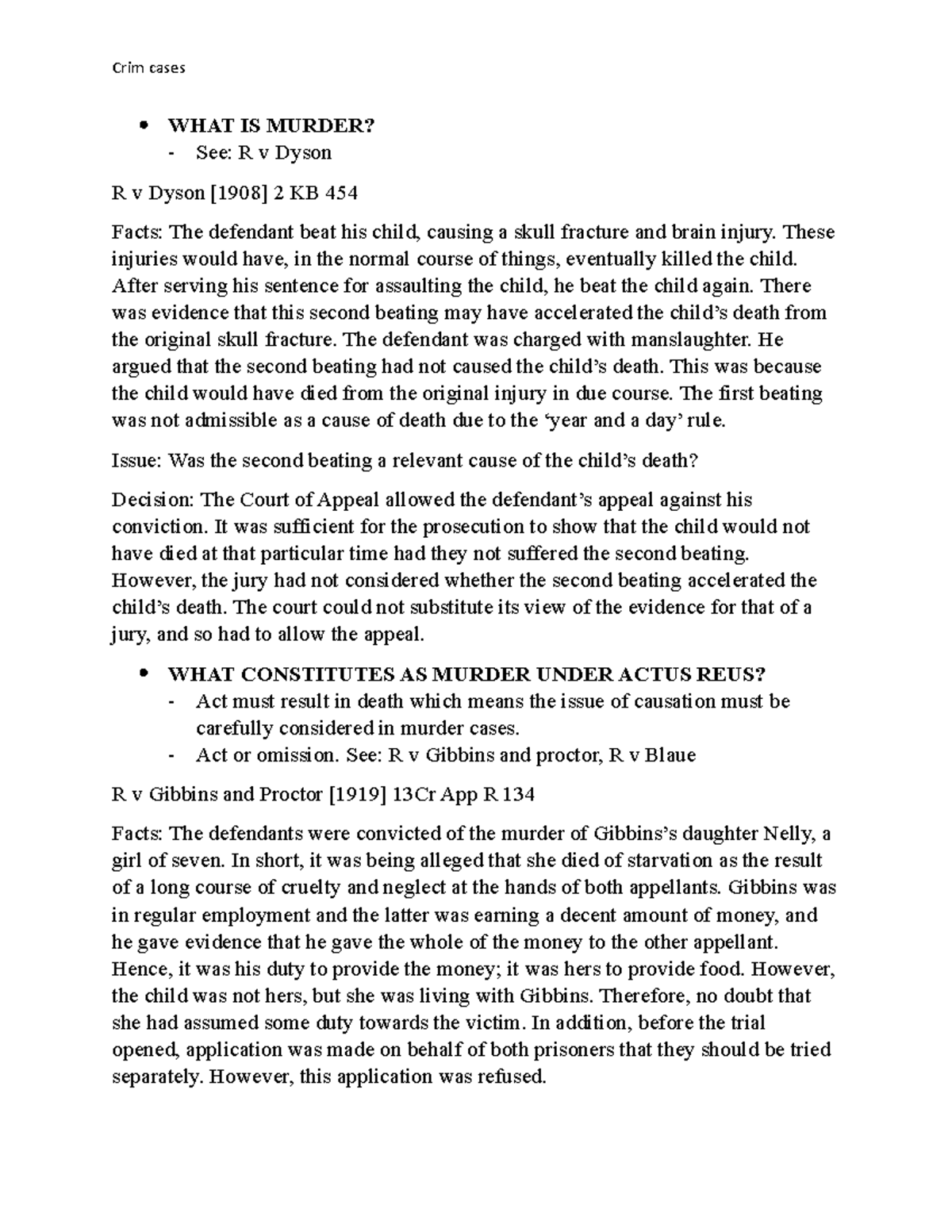 Crim 2 - Criminal Law - Studocu
