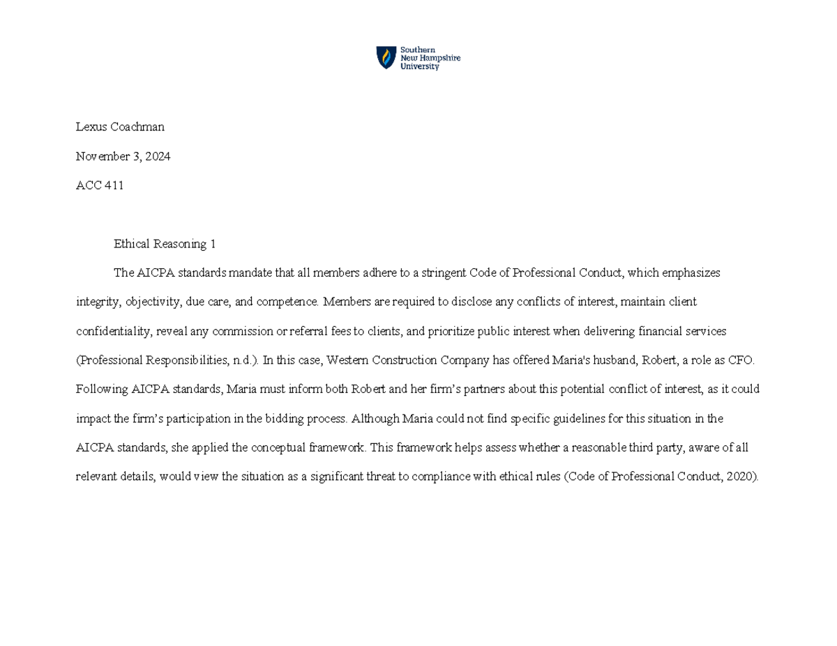 ACC 411 ethics in audit - ACC 411 - Lexus Coachman November 3, 2024 ACC ... ACC 411 ethics in audit - ACC 411 - Lexus Coachman November 3, 2024 ACC ...