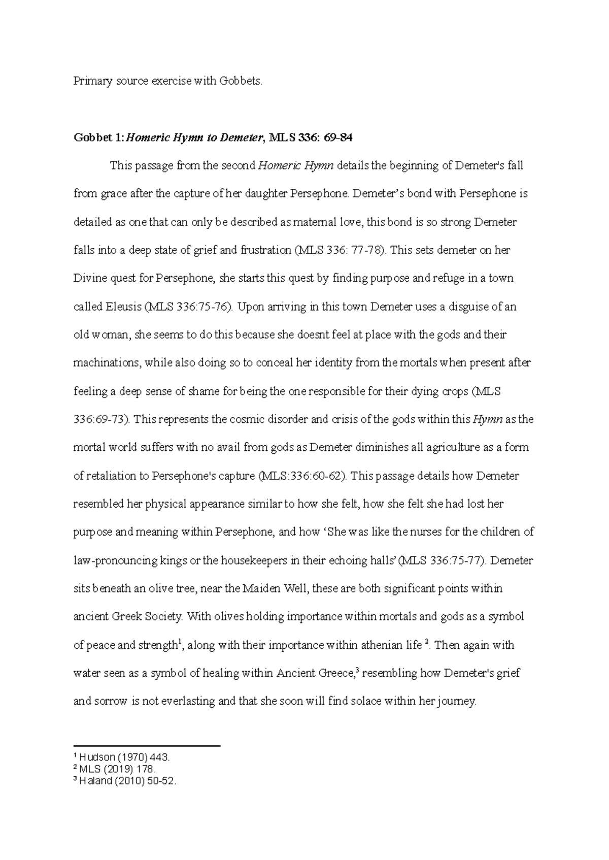 CLAS111 Primary Resource Exercise - Primary source exercise with ...