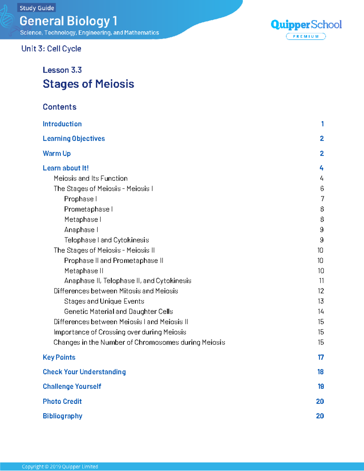 Biology 3.3 Stages of Meiosis - Stages of Meiosis Lesson 3 ...
