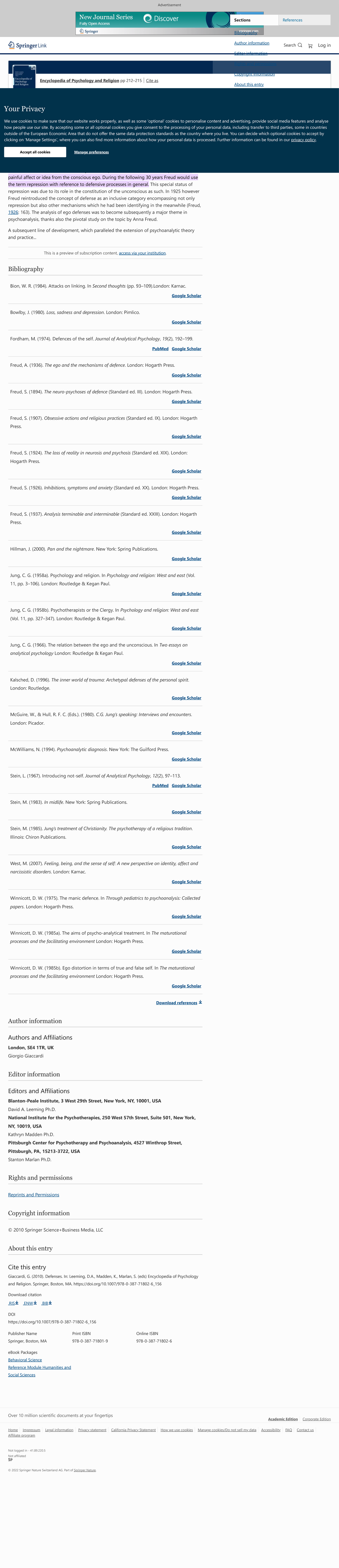 Hysteria 5 - BRIEF DESCRIPTION - Defenses Giorgio Giaccardi Reference work entry Defenses are ...