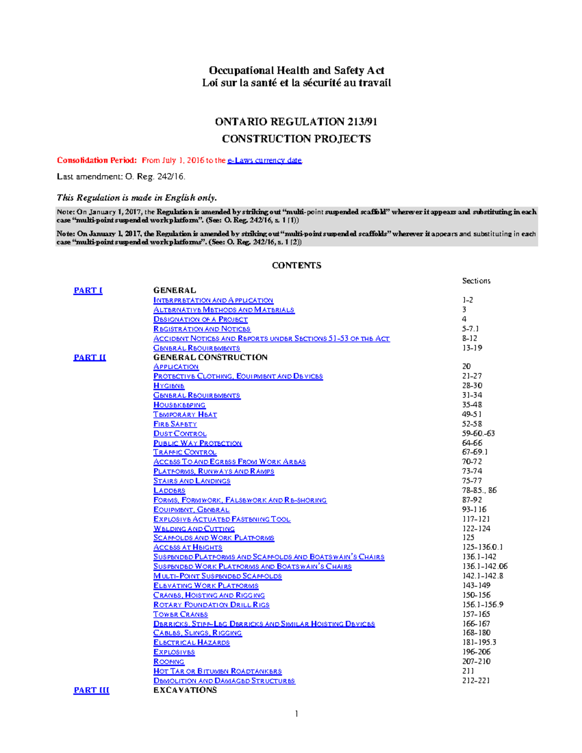 The Green Book Regulation-213-91-e - Occupational Health and Safety Act ...