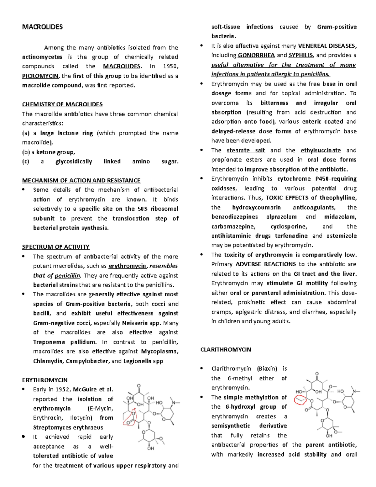 Antibiotics II - This contains some parts lecture summary of my ...