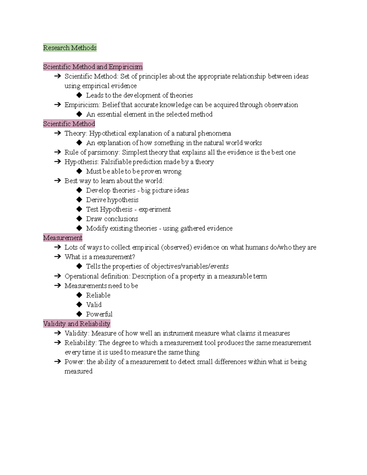 General Psychology 150 Lecture Notes - Research Methods Scientific ...