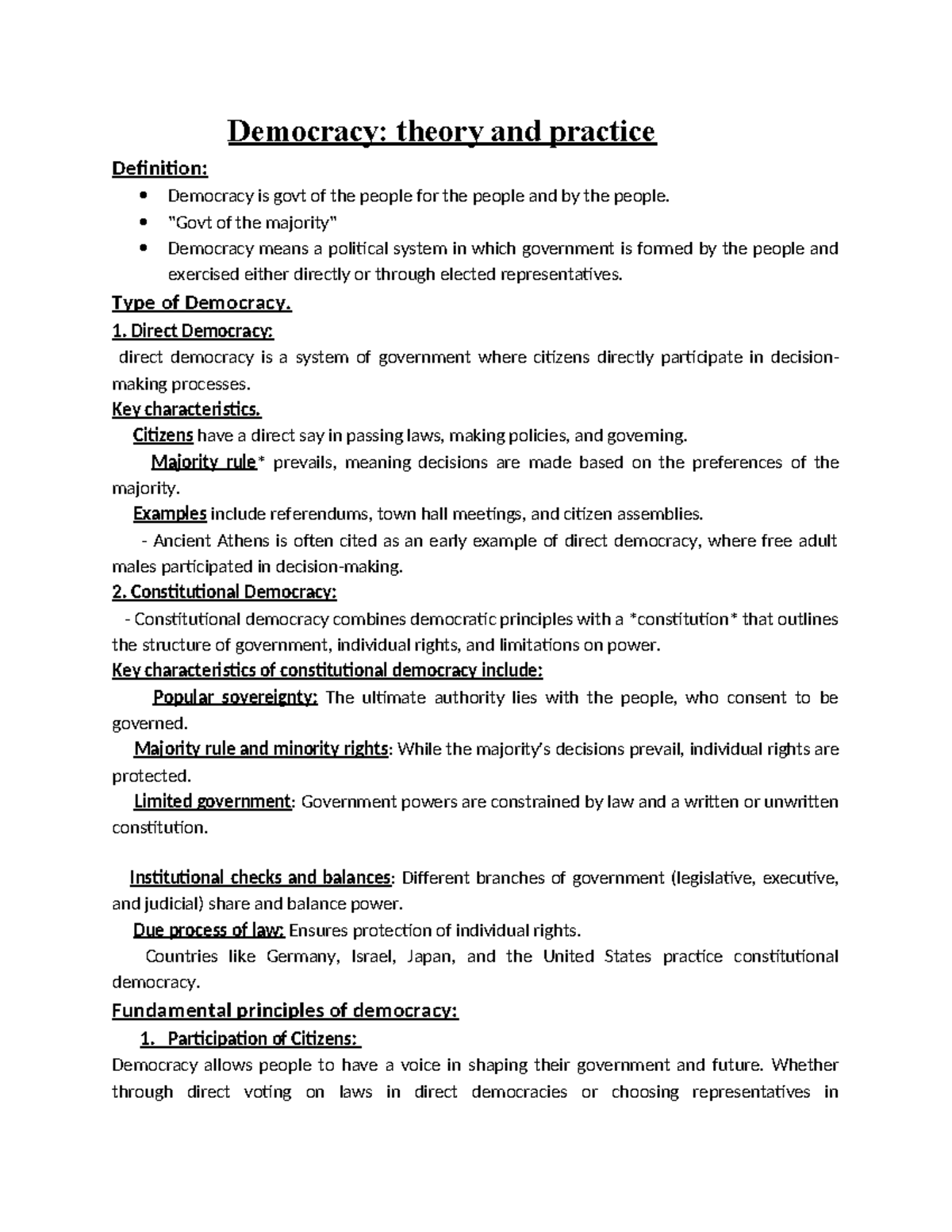 Democracy-1 - GOOD - Democracy: theory and practice Definition ...