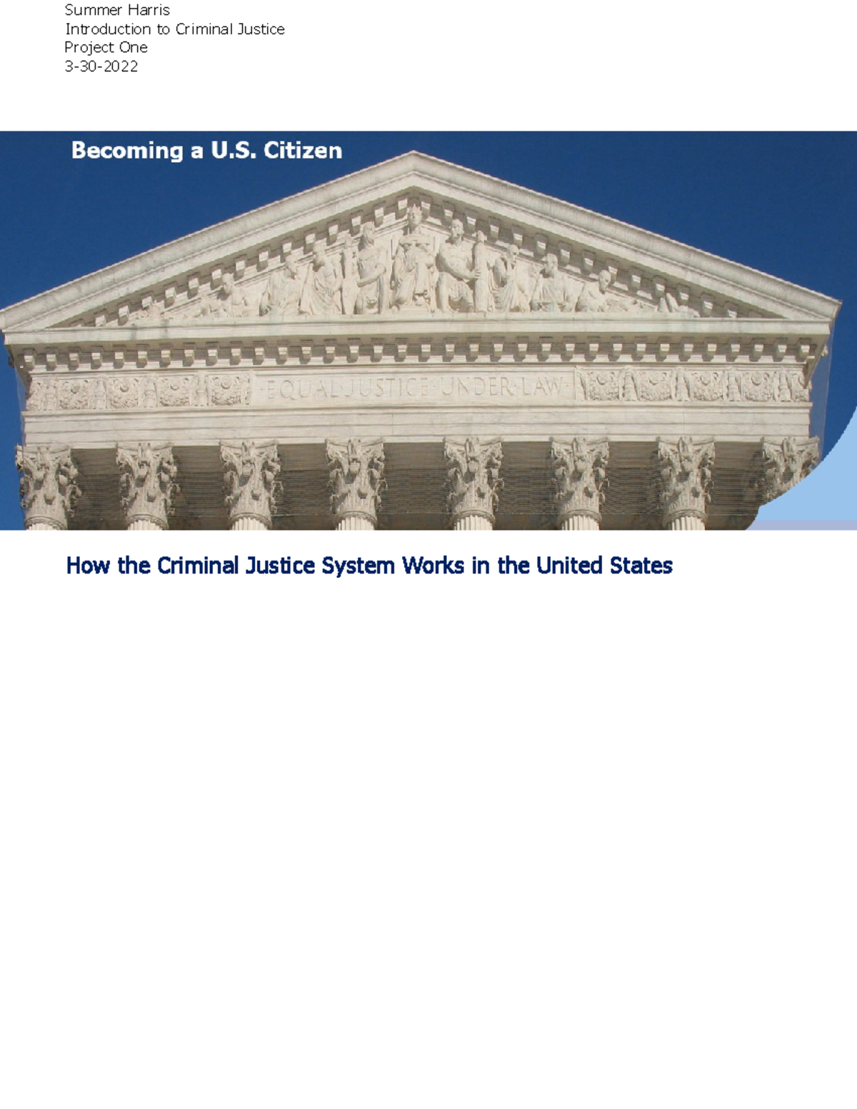 CJ 112 Project One Template - CJ-112 - SNHU - Studocu