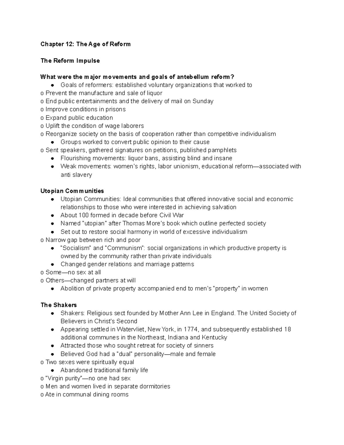 Give Me Liberty An American History Chapter 12 The Age of Reform ...