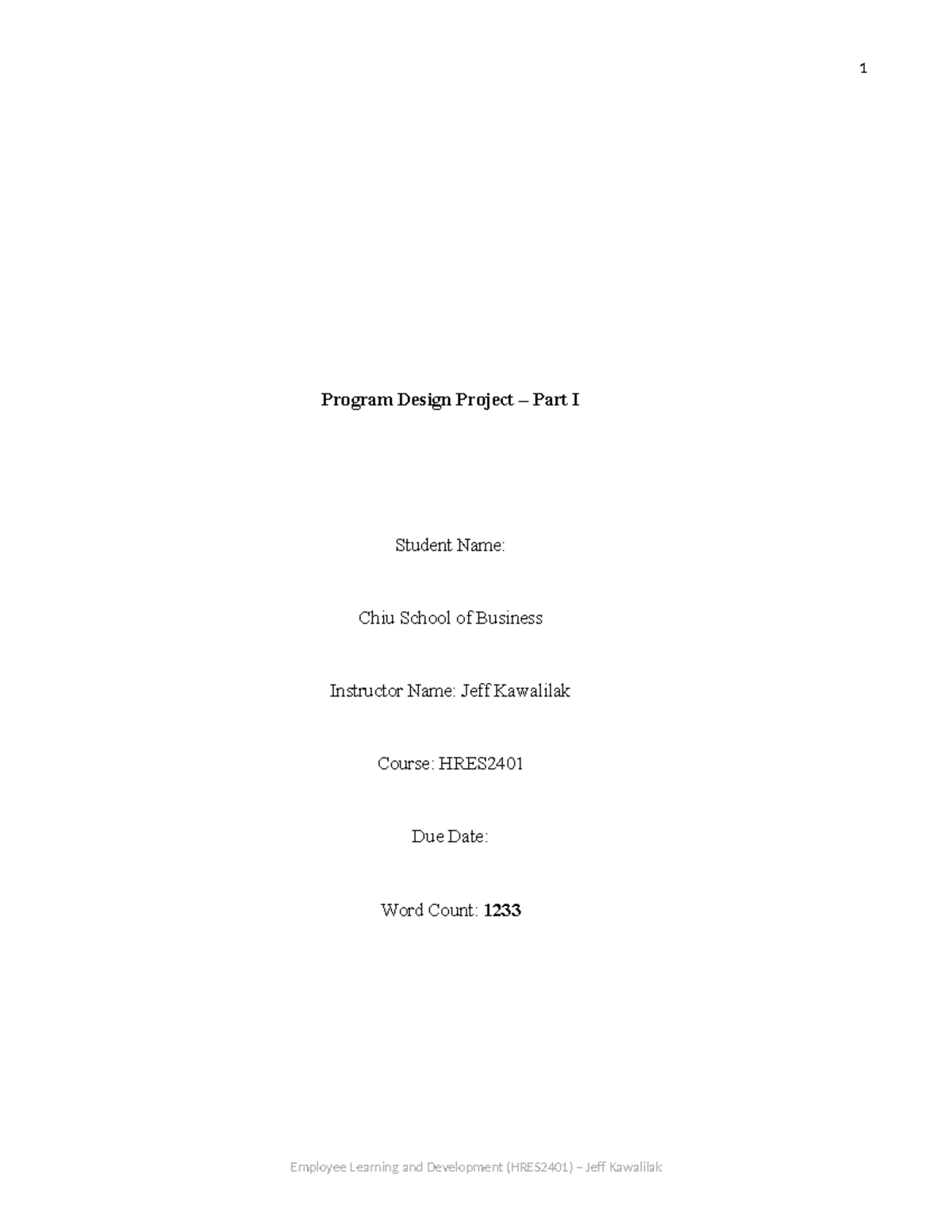 Program Design Project – Part I - The significance of this topic lies ...