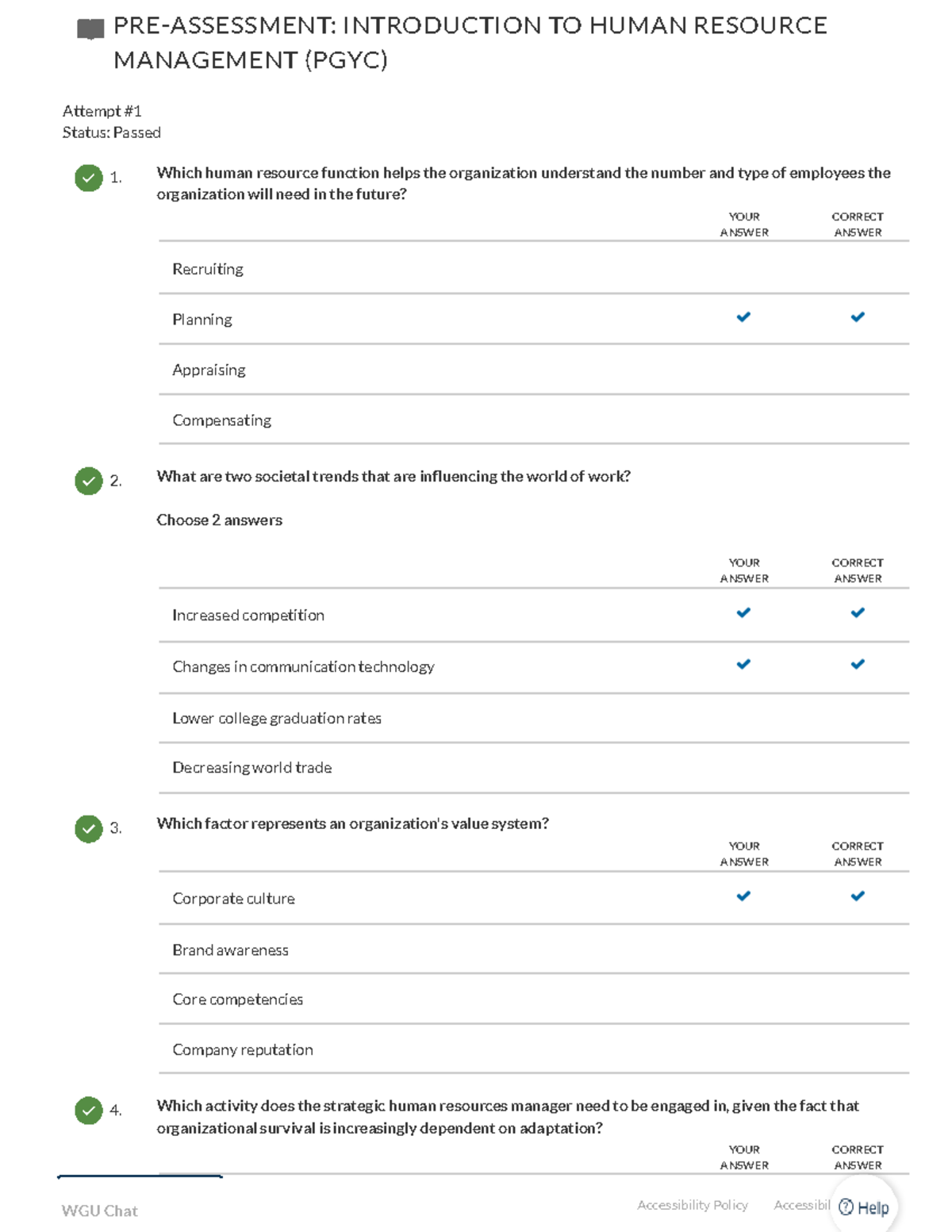 (C233) Employment Law - PRE-ASSESSMENT: INTRODUCTION TO HUMAN RESOURCE ...