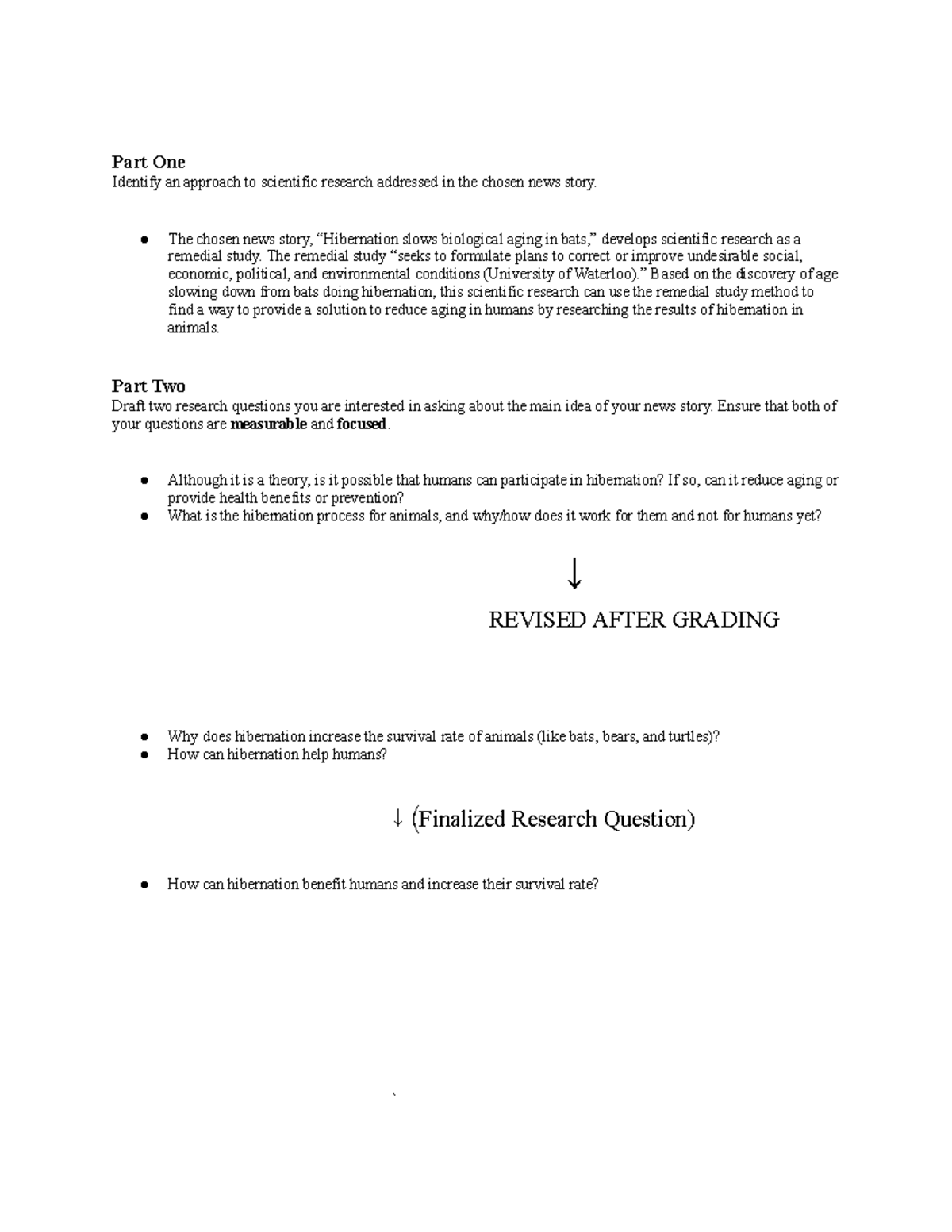 {SCI-100} 2-2 Activity Scientific Approaches and Questions - Part One ...