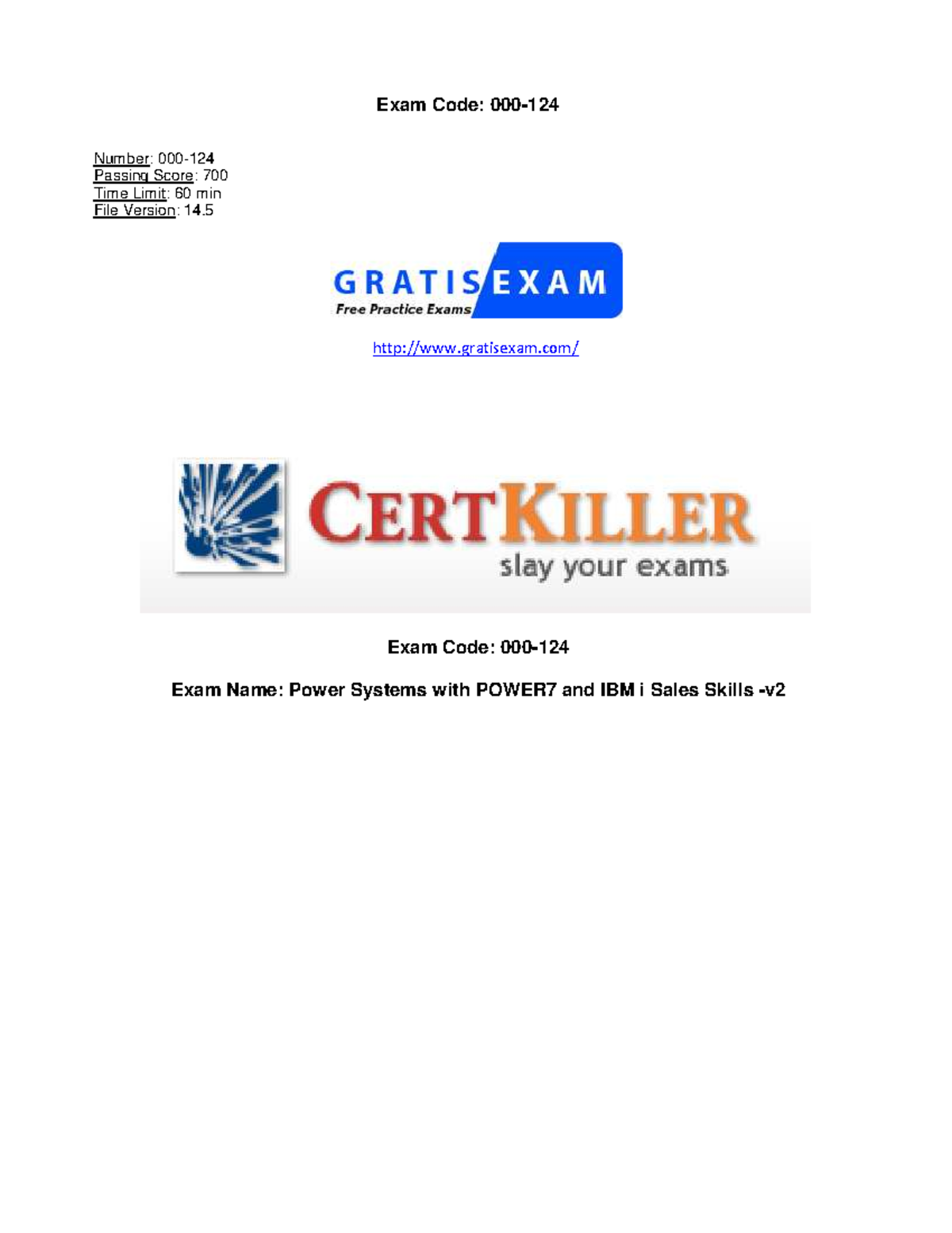 000 124.v2014 03 10.by - Exam Code: 000- Number: 000- Passing Score ...