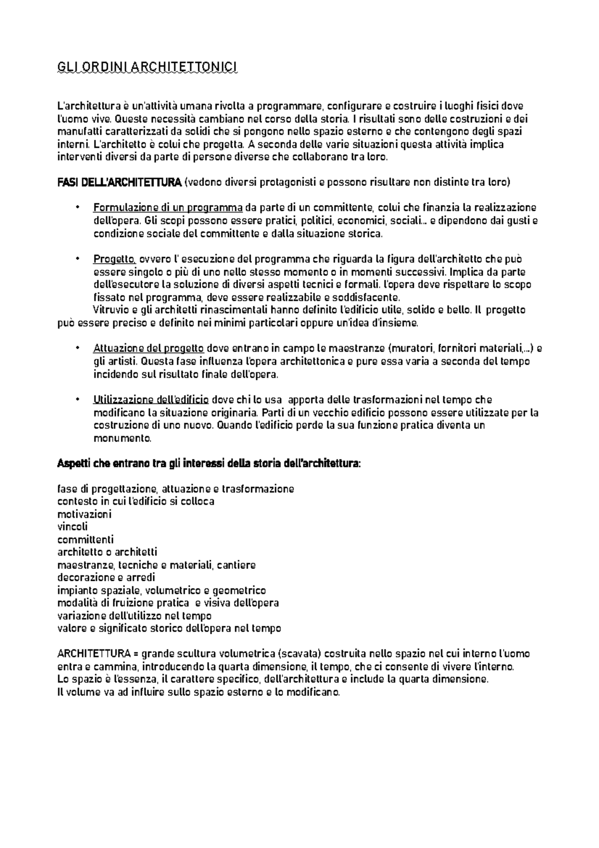 Architettura classica e medievale 1 - GLI ORDINI ARCHITETTONICI L ...