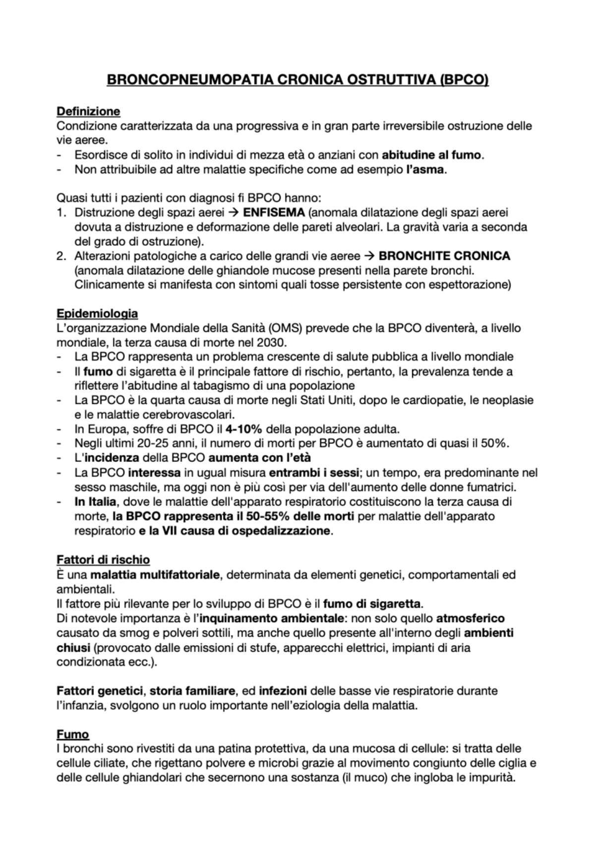BPCO - Broncopneumopatia cronica ostruttiva - Infermieristica Nelle ...