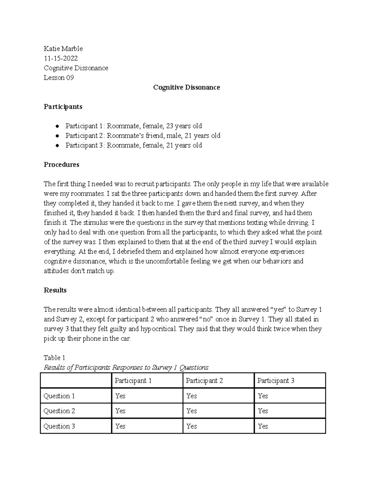 Cognitive Dissonance - Weekly Field Experiment, applying concepts ...