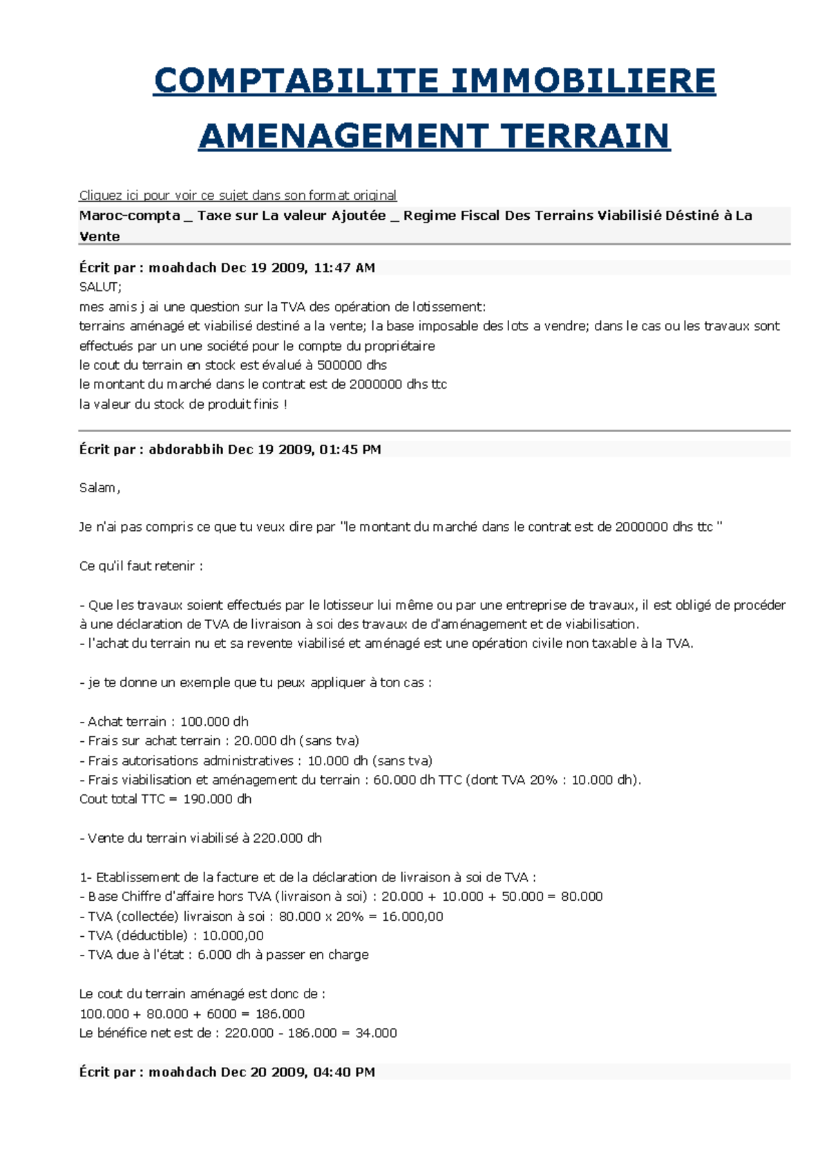 Comptabilité immobiliére amenagement terrain 1 - COMPTABILITE ...