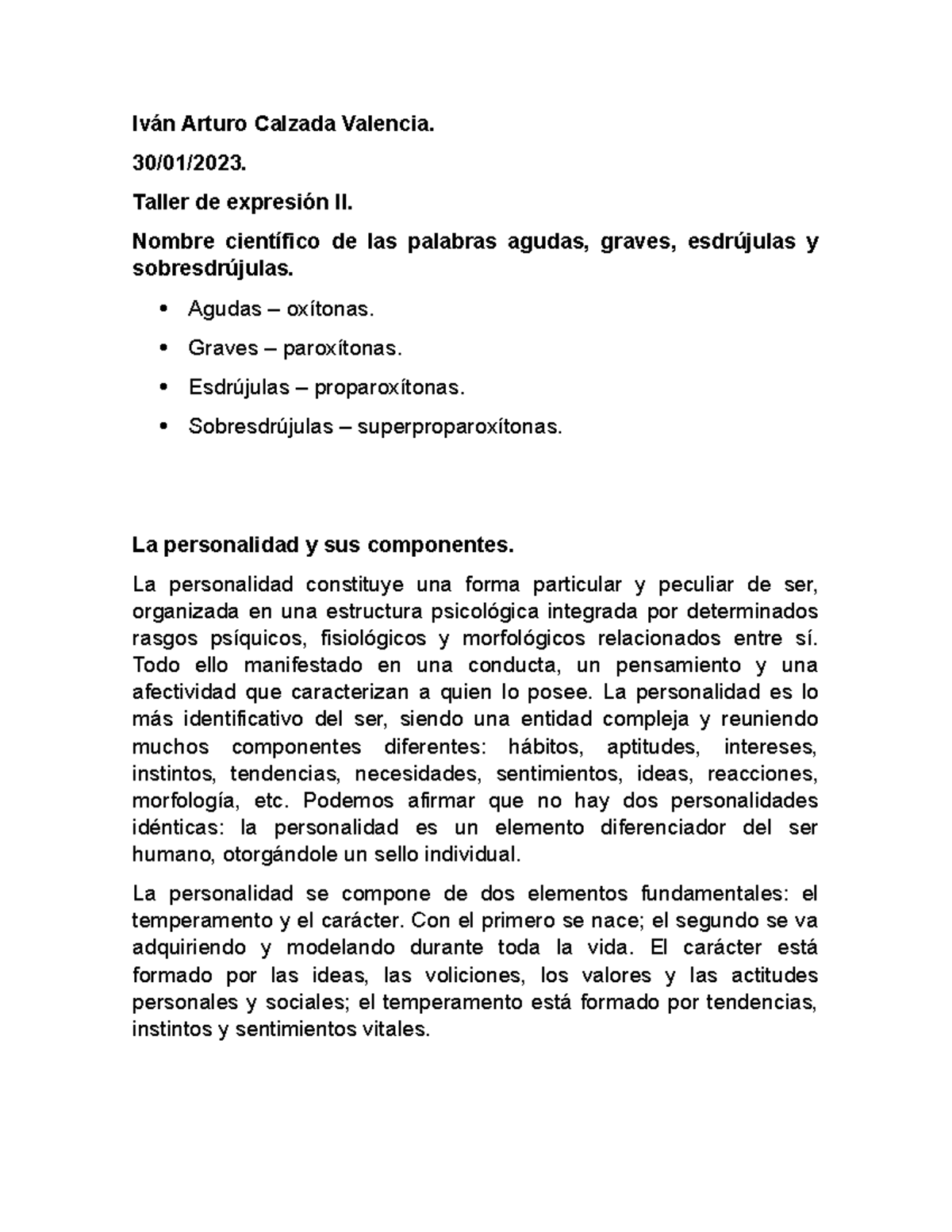 La personalidad y sus componentes - Iván Arturo Calzada Valencia. 30/01 ...
