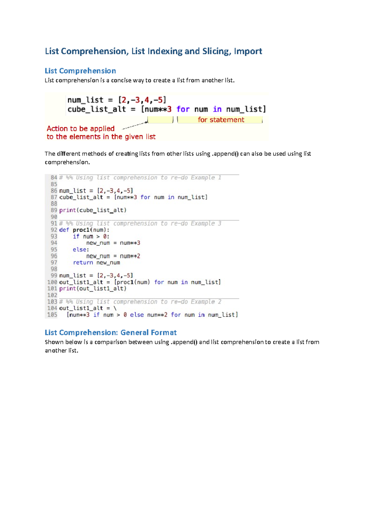ENGG1811 Lecture 6 Notes - List Comprehension, List Indexing and ...