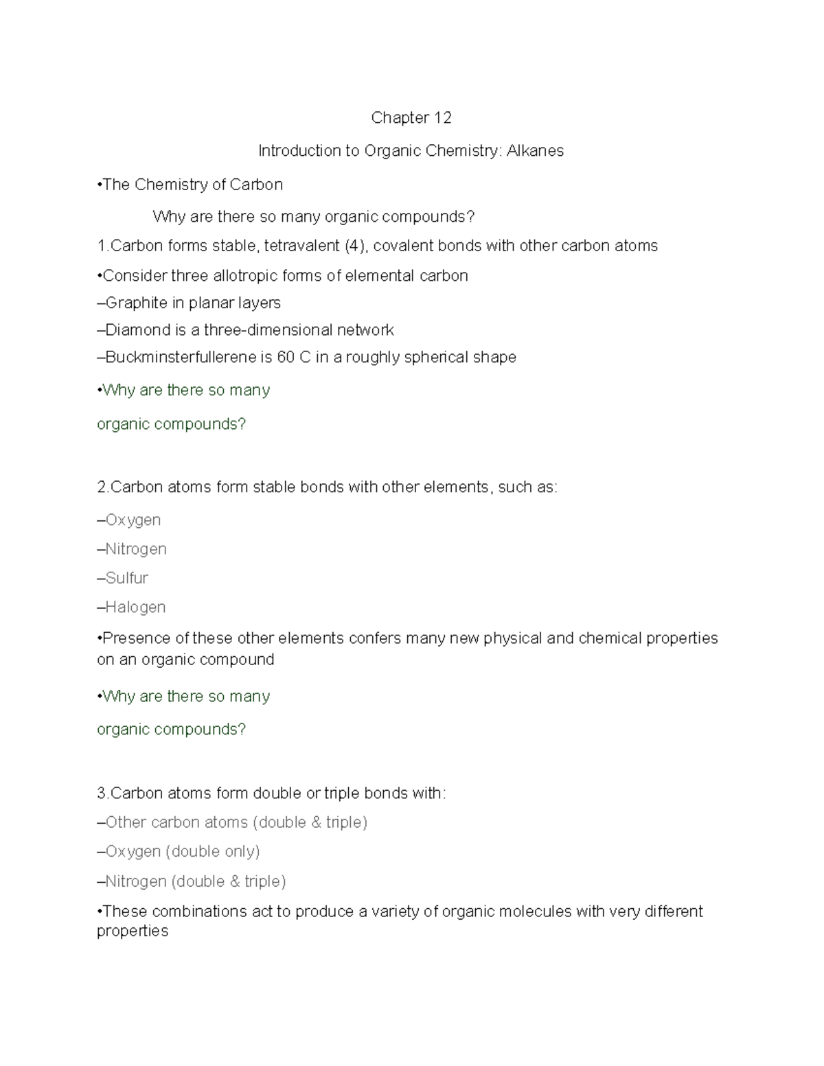 Chapter 12 - Chem - Chapter 12 Introduction to Organic Chemistry ...