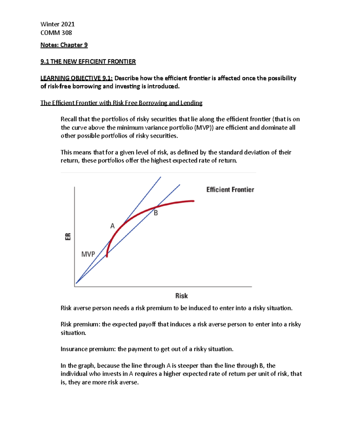 COMM 308 - Chapter 9 - COMM 308 Notes: Chapter 9 9 THE NEW EFFICIENT ...