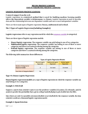 ML UNIT 1 Introduction - Lecture notes - MC4301 MACHINE LEARNING UNIT I ...