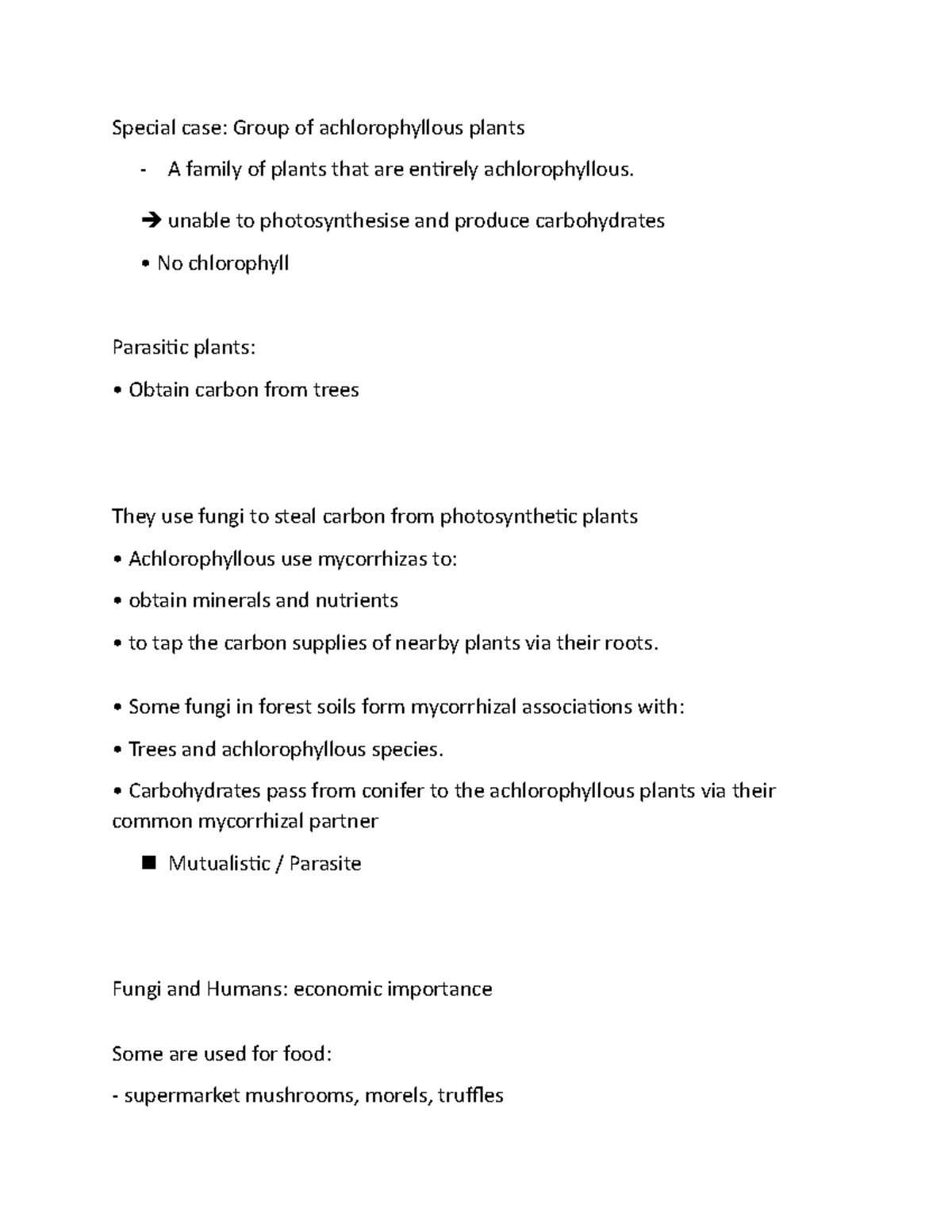 34 - Special case Group of achlorophyllous plants - Special case: Group ...