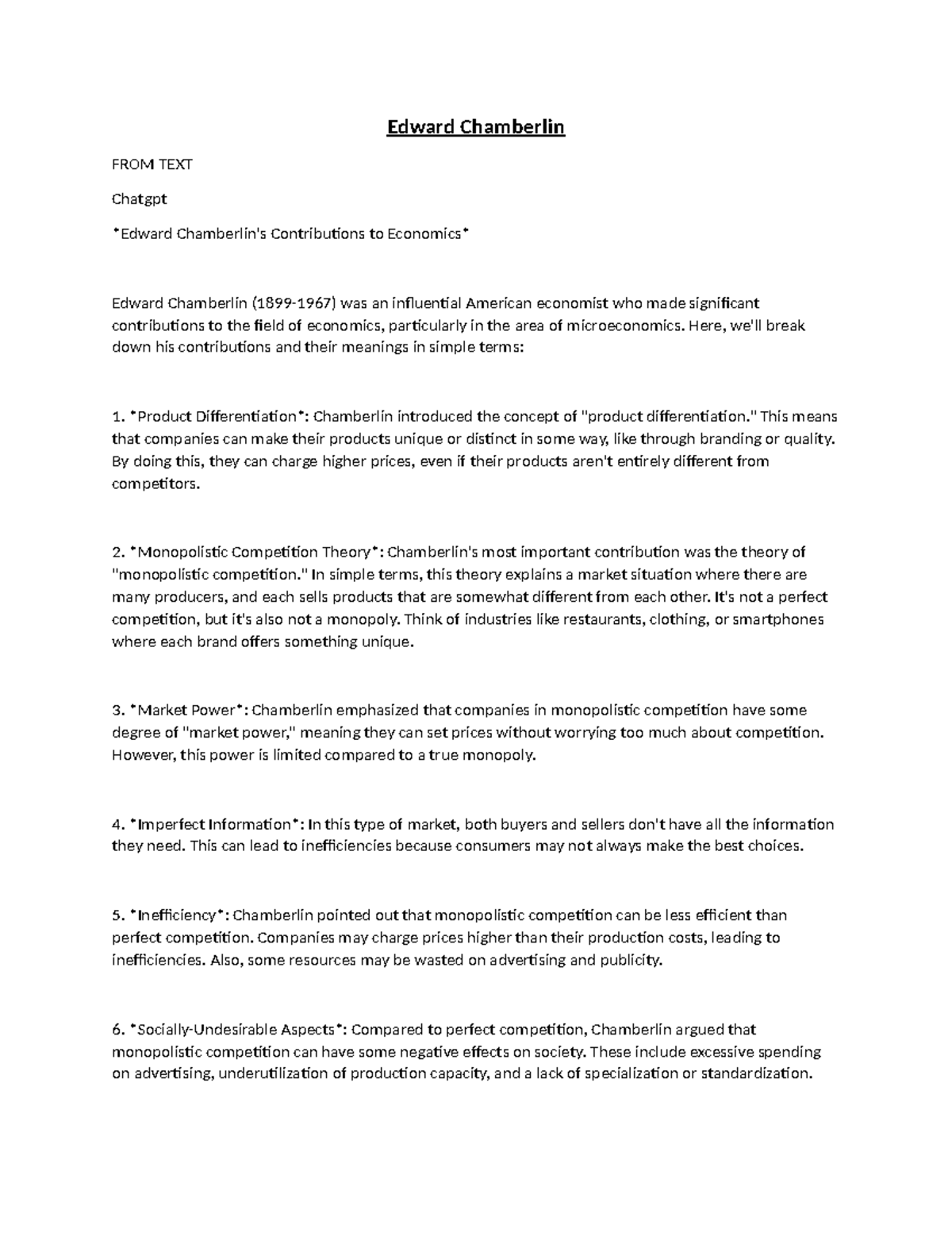 Edward Chamberlin - Edward Chamberlin FROM TEXT Chatgpt Edward ...