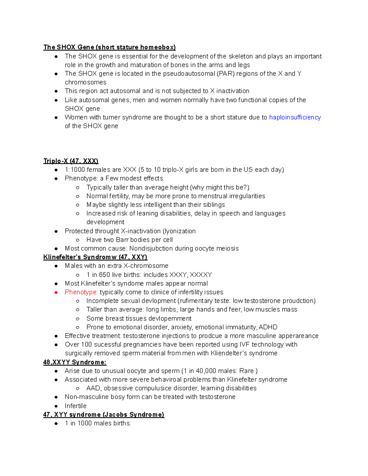 Medical Genetics Powerpoint 3 Part 3 - The SHOX Gene (short stature ...