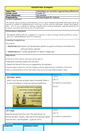 Lesson Plan Exemplar 4th - LESSON Plan Exemplar: Inquiry-Based Teaching ...
