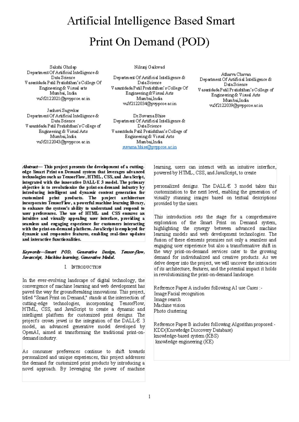 POD Technical Paper - Artificial Intelligence Based Smart Print On ...