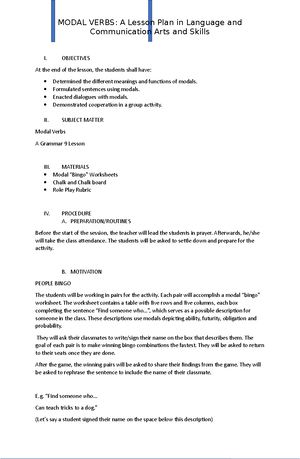 Modal bingo - PEOPLE BINGO Instructions: Discover something new about ...