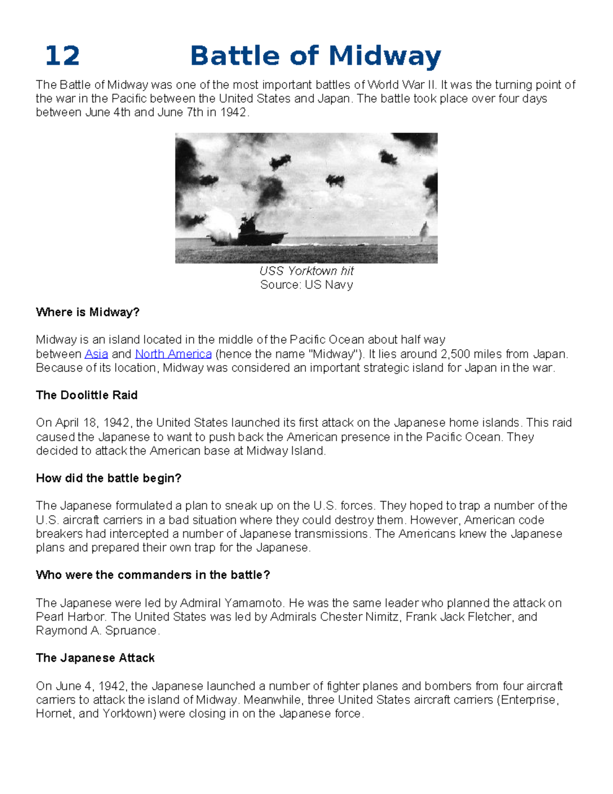 12 Battle of Midway (1) 121212 - 12 Battle of Midway The Battle of ...