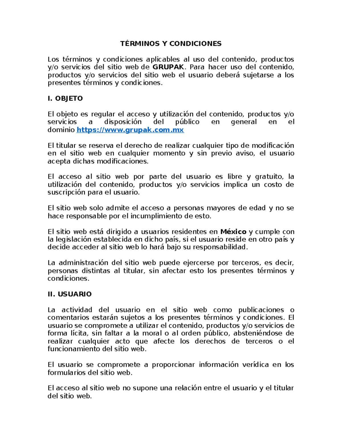 Terminos y Condiciones REV - TÉRMINOS Y CONDICIONES Los términos y ...