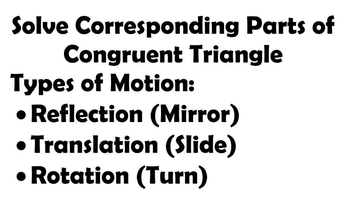 Visuals- Scpct - Mathematics 8 - Solve Corresponding Parts of Congruent ...