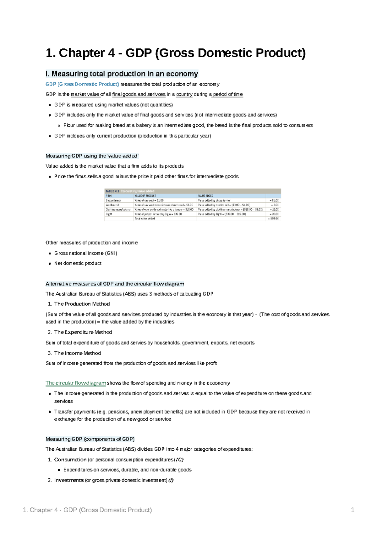 1 - Tutorial questions and answers - 1. Chapter 4 - GDP (Gross Domestic ...