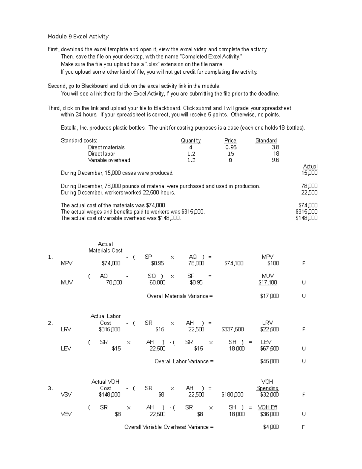 ACCT 2082 - Module 9 Excel Activity Solution - Module 9 Excel Activity ...