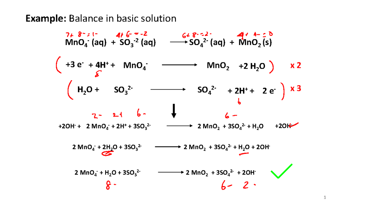 Chapter 18 Electrochemistry examples solutions - Example: Balance in ...