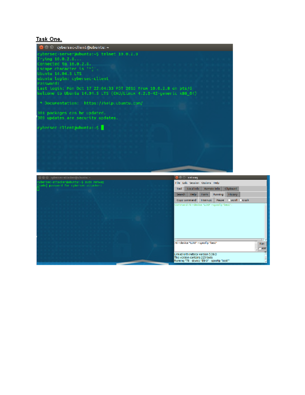 Cybersec-Tutorial-Week 6 - Task One. Task Two. Task Four. - Studocu