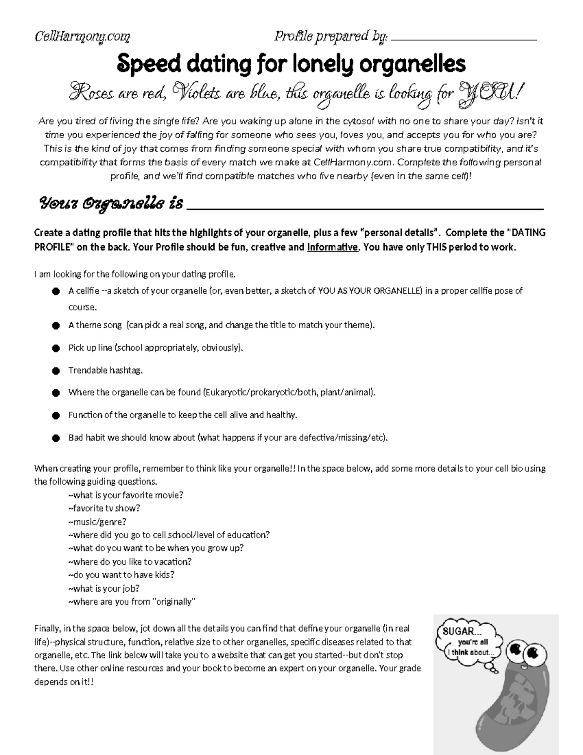 Organelle Speed Dating 2019 with profile template (shared ...