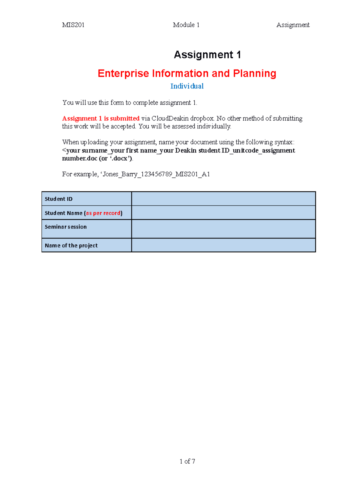 T2 2023 MIS201 Assignment 1 Business Report Template Final - MIS201 ...