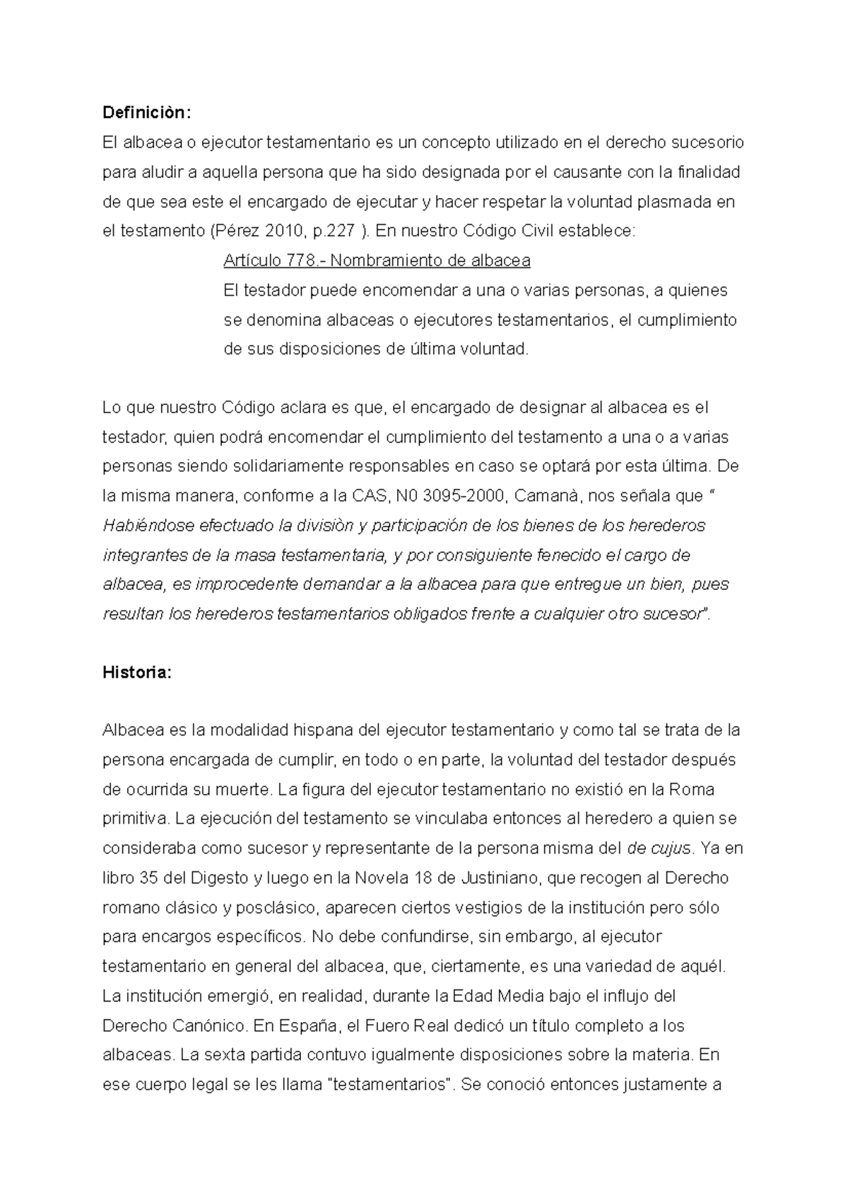 Definiciòn - Definición de albacea - Definiciòn: El albacea o ejecutor ...