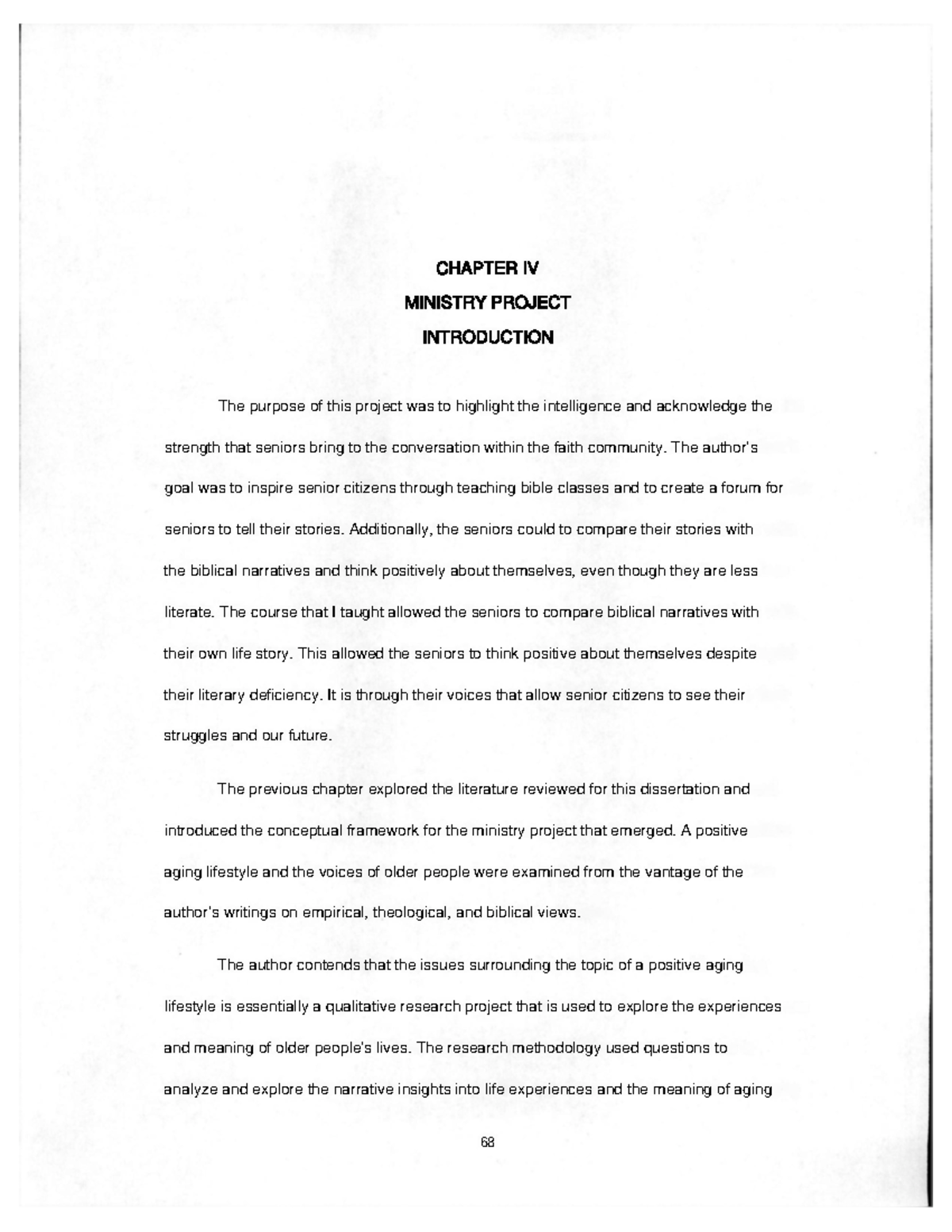 Ministry Project - C H A P T E R IV M IN IS T R Y P R O JE C T IN T R O ...
